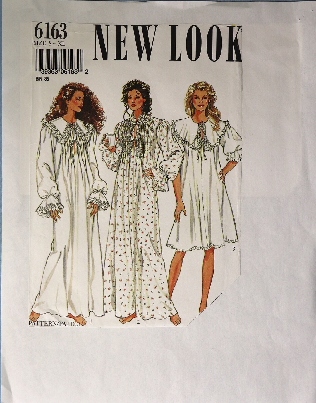 New Look 6163. Misses Victorian Nightgown Pattern. Vintage 80s Lace Trim Heirloom Nightgown ...