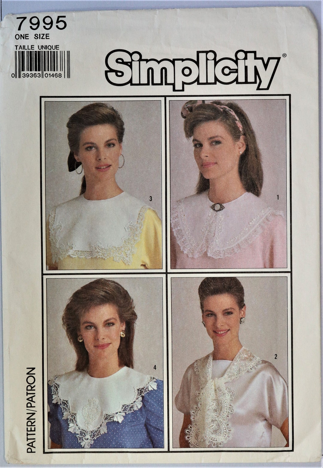 Simplicity 7995. Misses Collars Pattern Vintage Lace Collars Pattern ...