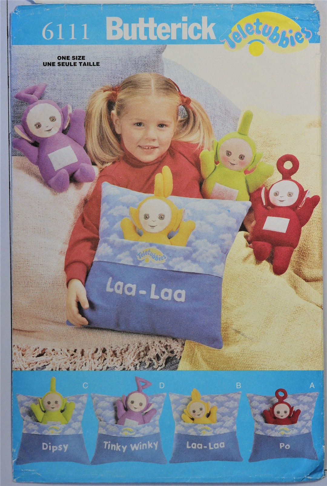 Butterick 6111. Teletubbies Mini Dolls and Pillows Pattern. Vintage ...