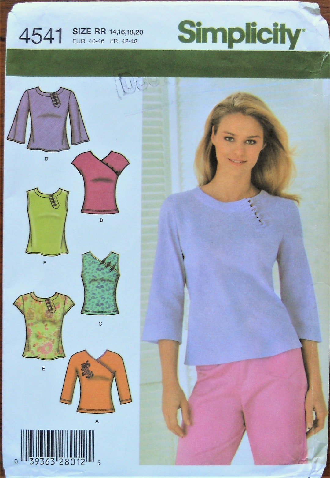 Simplicity 4541. Women's Blouse Pattern. Cheongsam Style Blouse Pattern ...