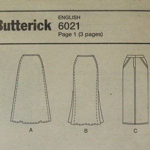 Butterick 6021. Misses Skirt Pattern. Bias Skirt Pattern. - Etsy