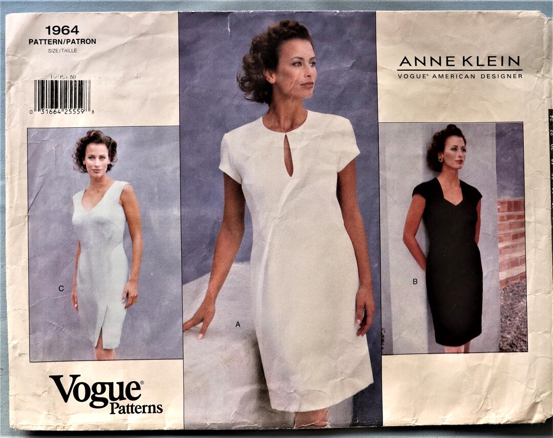 Vogue 1964 Pattern. Anne Klein Sheath Dress Pattern. Anne Klein Sheath ...