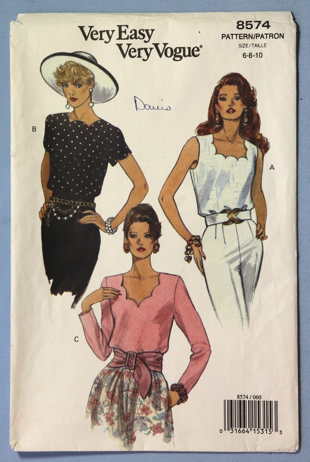 Vogue 8574. Misses Tops Pattern. Loose Fit Pullover Top Pattern ...