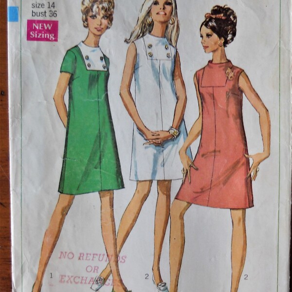 Mod Shift a Line Dress Pattern - Etsy