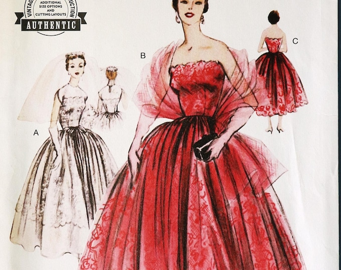 Vogue 2061. Evening Gown, Bridal Gown Pattern. Retro 1950's Ball Gown ...