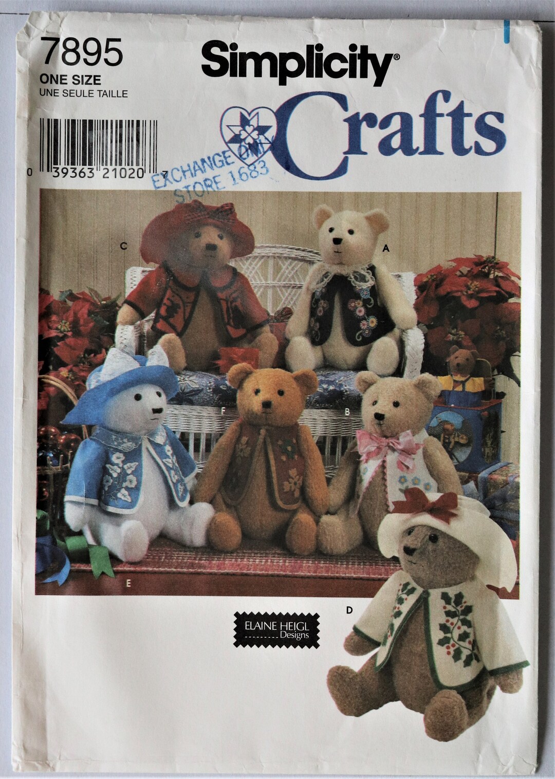 Simplicity 7895. Stuffed Bear Pattern. Stuffed Bears and Clothes ...