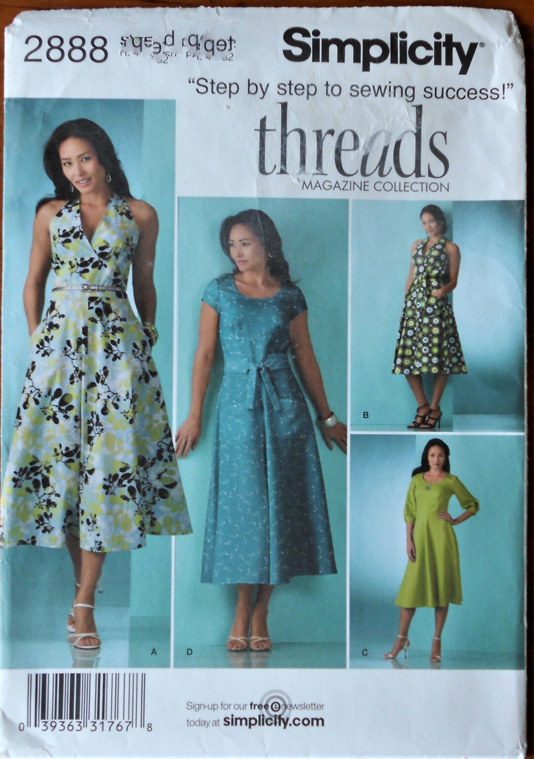 Simplicity 2888. Misses Dress Pattern. Halter Dress Pattern. Bridesmaid ...
