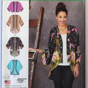 Simplicity 1318. Kimono Jacket Pattern. Loose Fit, Unlined Kimono Jacket Pattern. SZ XXS-XXL 4 ...