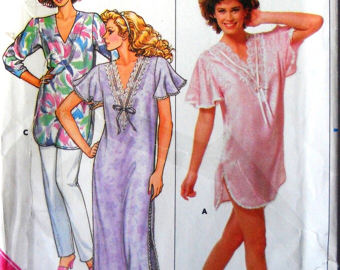 Butterick 4864. Misses Nightgown and Robe Pattern. Vintage 1987 Eileen ...