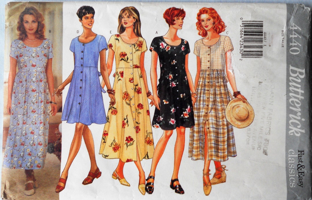 Butterick 4440. Misses Dress Pattern. Loose Fit Maxi Dress Pattern ...