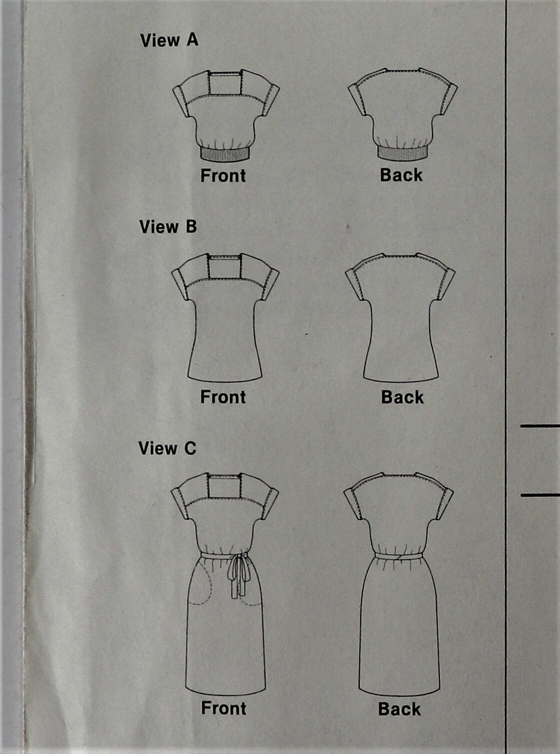 Sewing & Needlecraft Shoulder Yoke Top and Dress pattern Vintage 1982 ...