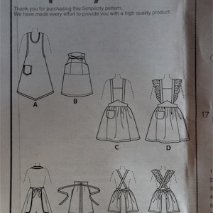 Simplicity 1221. Apron Pattern. Retro 1940s Aprons Pattern. Bib Apron ...