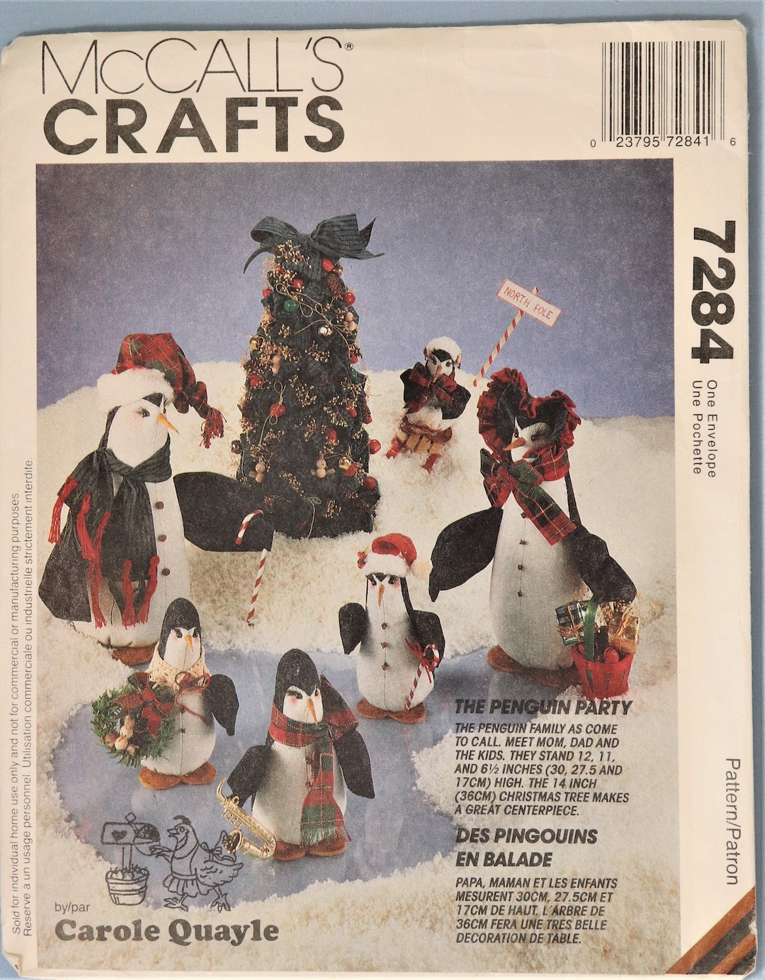 Mccall's 7284. the Penguin Party Pattern. Christmas Penguin Family and ...
