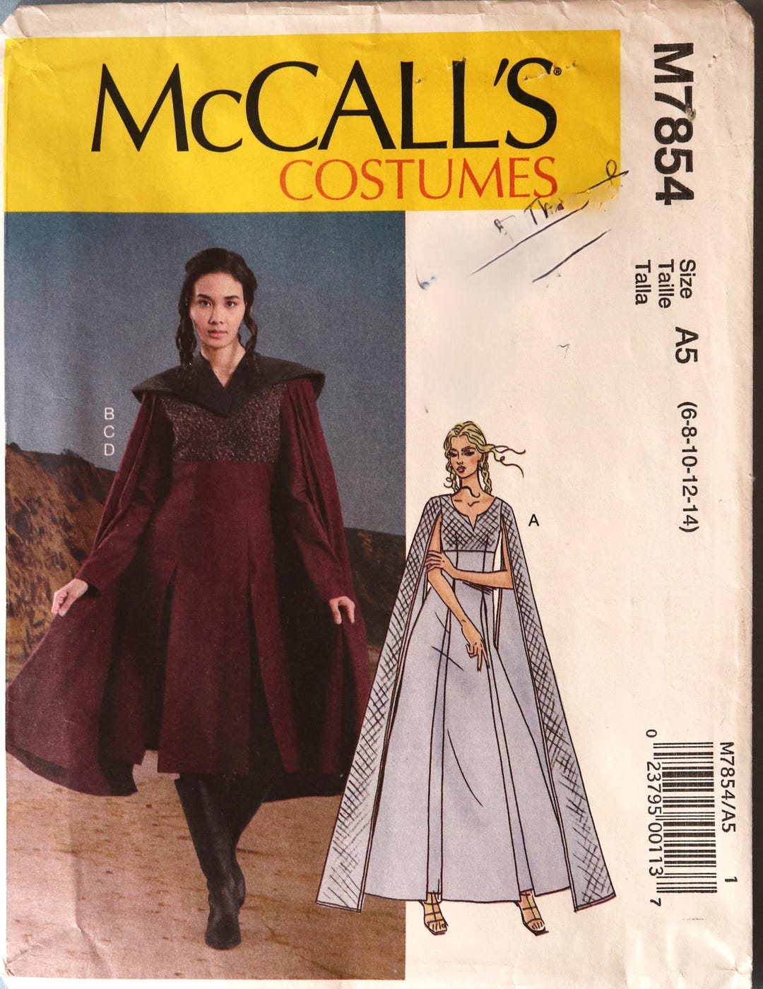 Mccall's 7854. Huntress Dress and Gown Cosplay Costume Pattern. SZ 6-14 ...