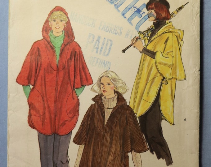 Vogue 9588. Misses Poncho Pattern. Vintage 1970s Hooded or Collar ...
