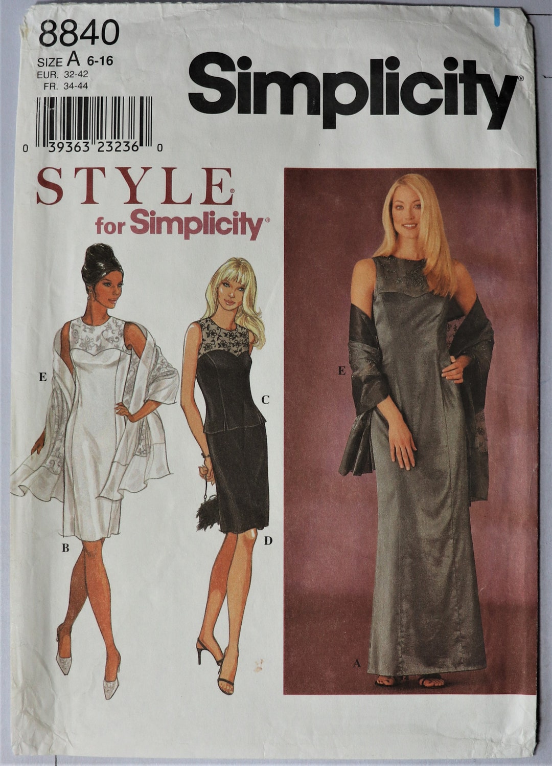 Simplicity 8840. Misses Evening Dress Pattern. Fitted Formal Evening ...