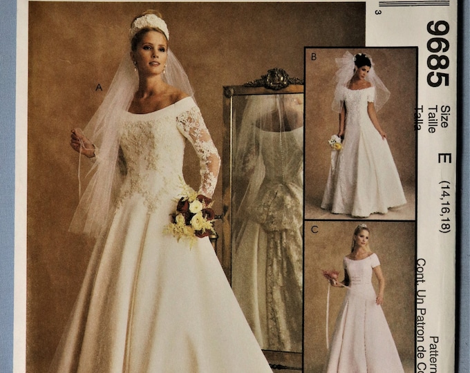 Mccall's 9685. Bridal Gown Pattern. off Shoulder Formal Bridal Gown ...