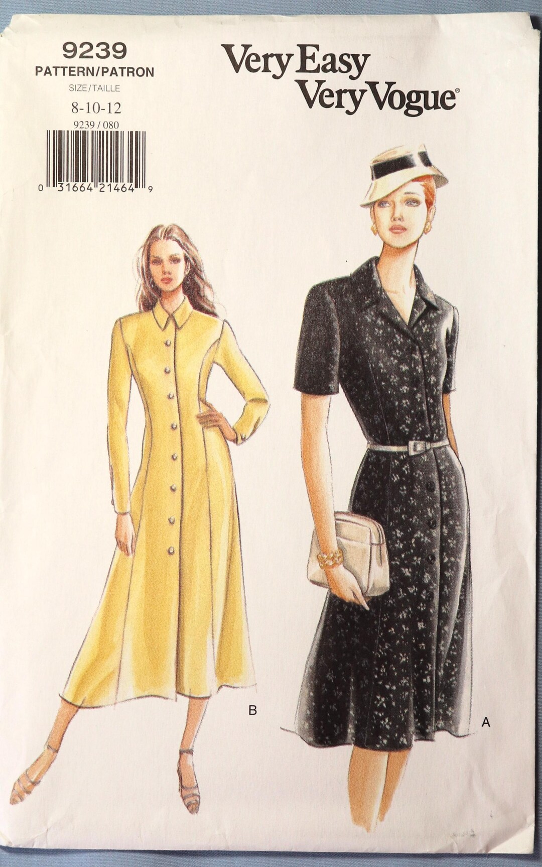 Vogue 9239. Misses Shirt Dress Pattern. Fit Flared Shirt Dress Pattern ...