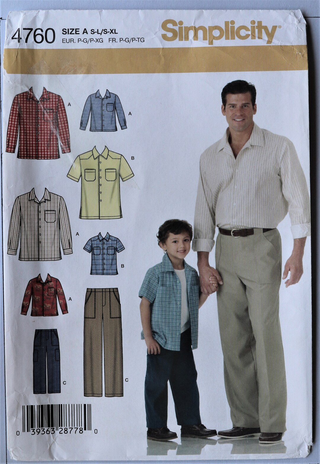 Simplicity 4760. Mens and Boys Shirts and Pants Pattern. Mens/boys Camp ...