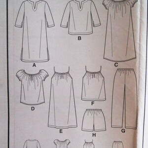 Simplicity 9505. Nightshirt, Nightgown and Pajamas Pattern. 2 Hours Sleepwear Pattern. SZ Xs-med ...