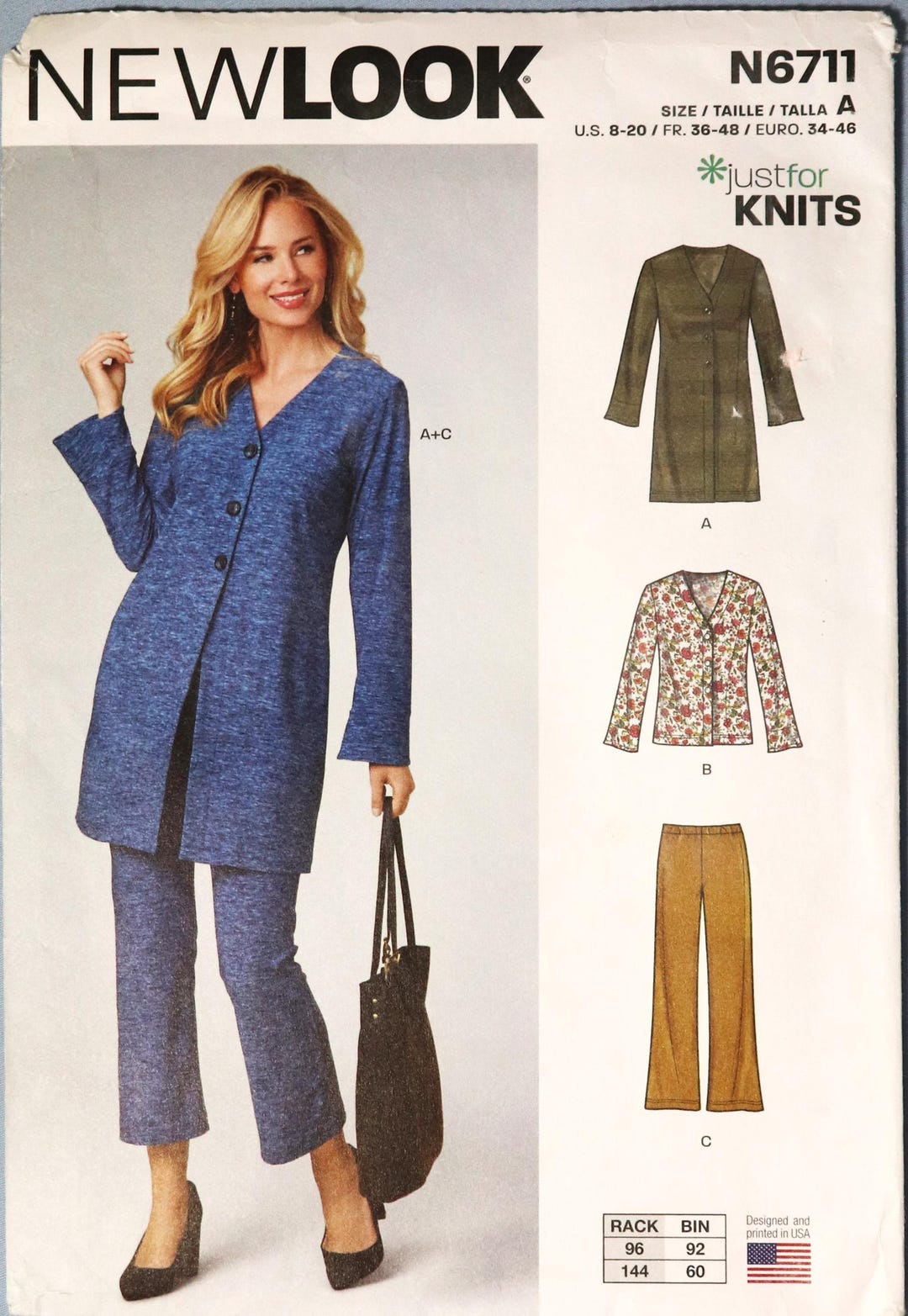 New Look 6711. Misses Jacket and Pants Pattern. Knit Jacket, Pants ...