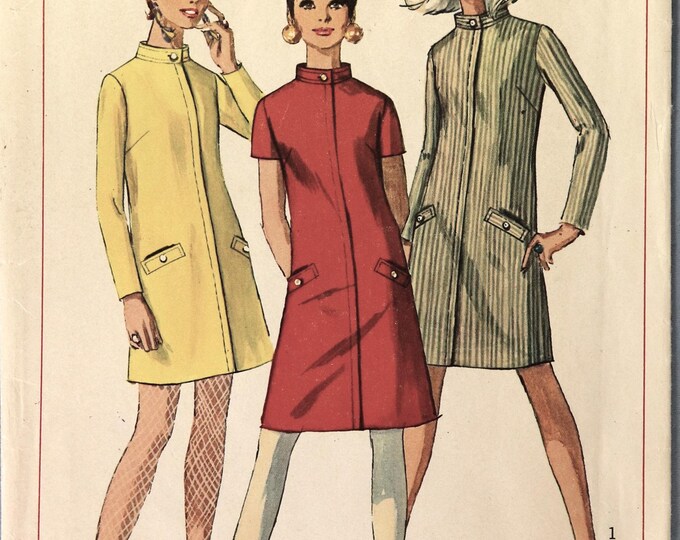 Simplicity 7201. Vintage 1967 Dress Pattern. 1967 Mod A Line Dress With ...