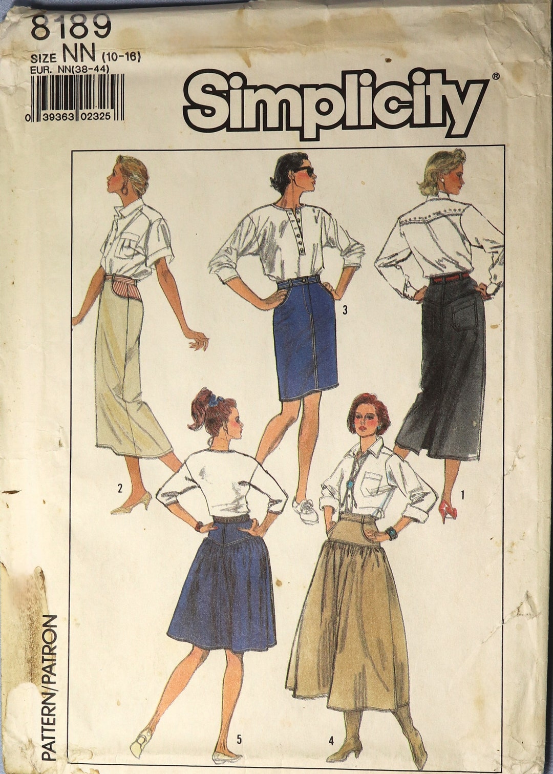 Simplicity 8189. Misses Skirts Pattern. Straight Jeans Skirt in Two ...