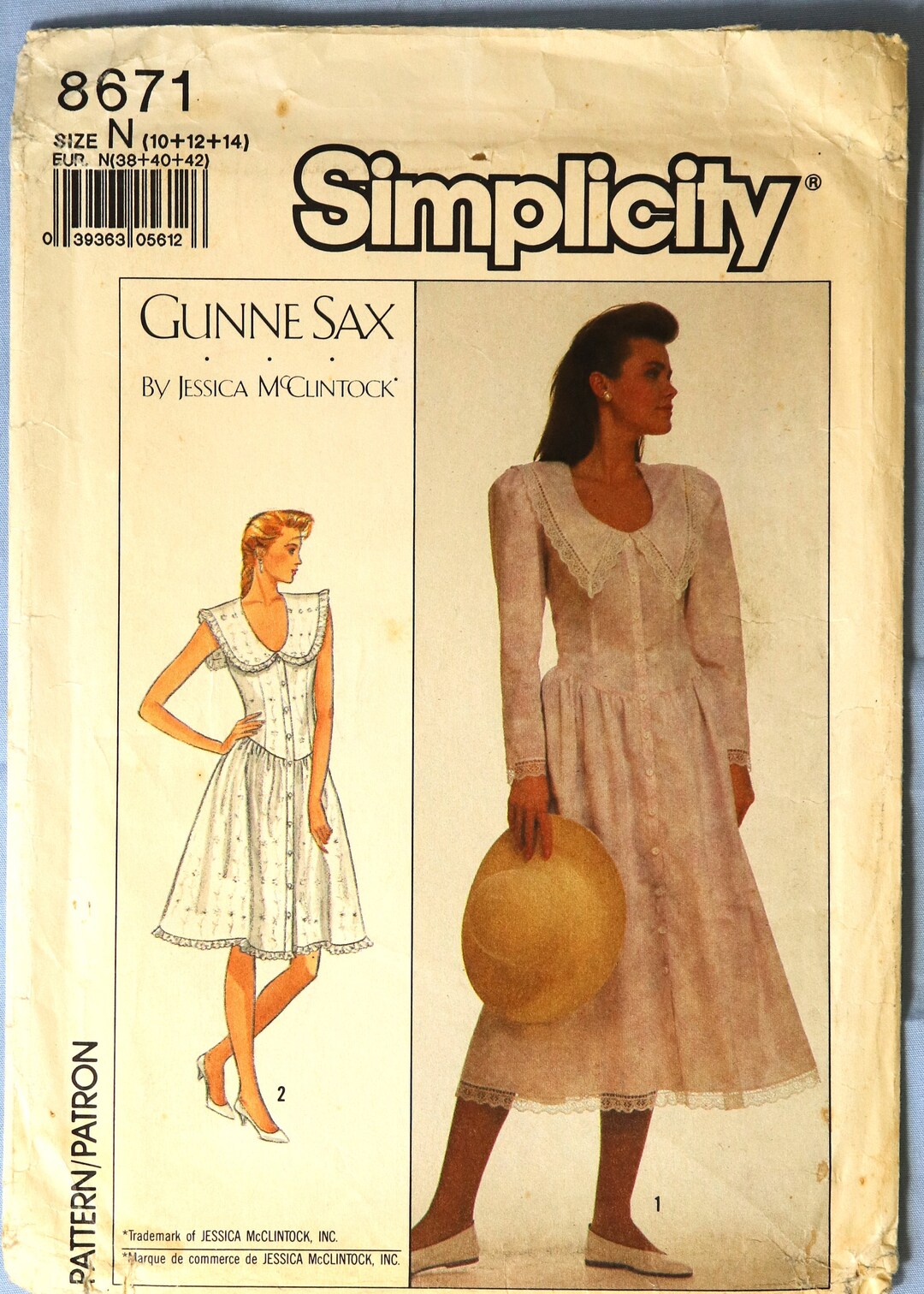 Simplicity 8671. Gunne Sax Dress Pattern. Vintage 1986 Gunne Sax Dress ...