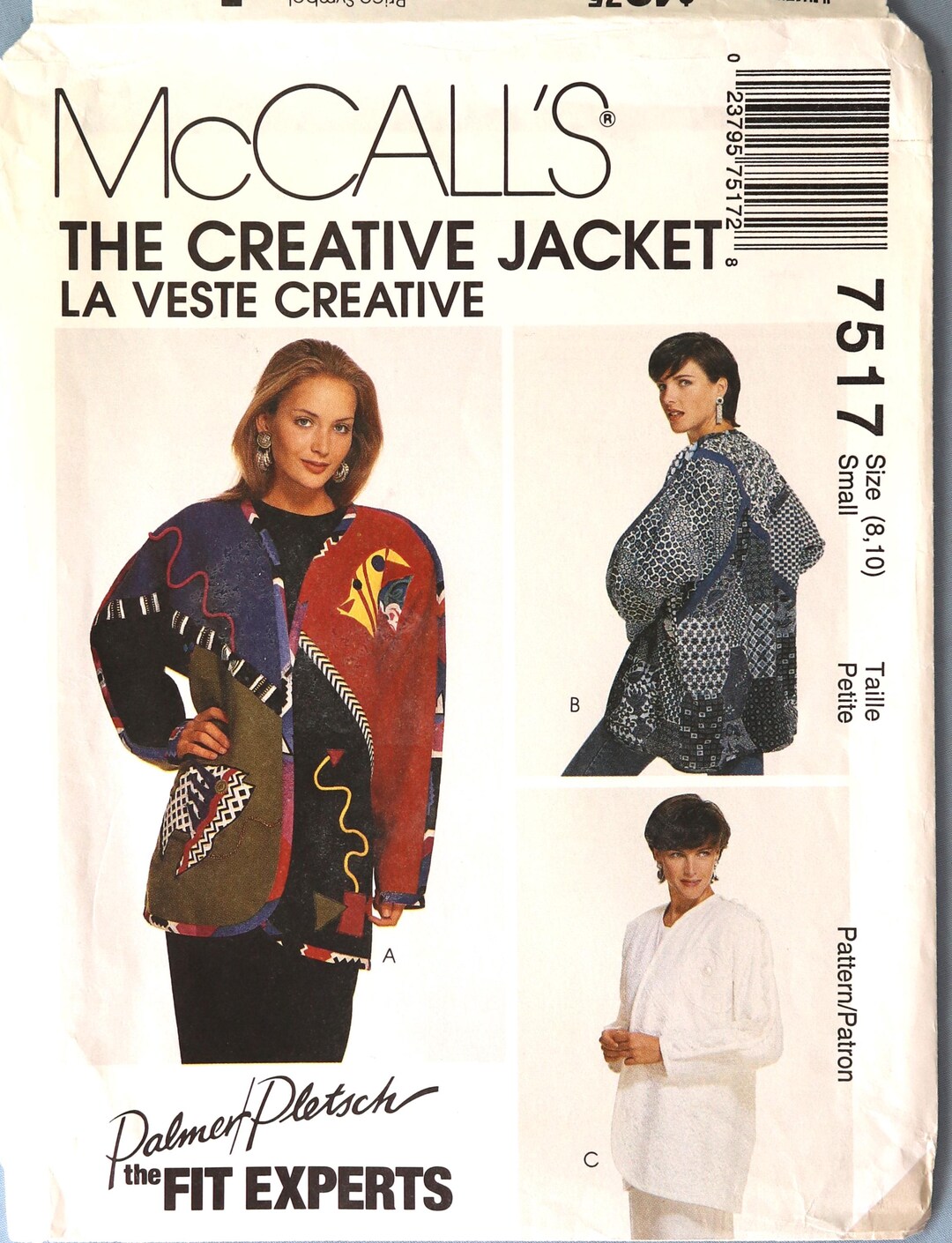 Mccall's 7517. Misses Jacket Pattern. Creative Jacket by Palmer and ...