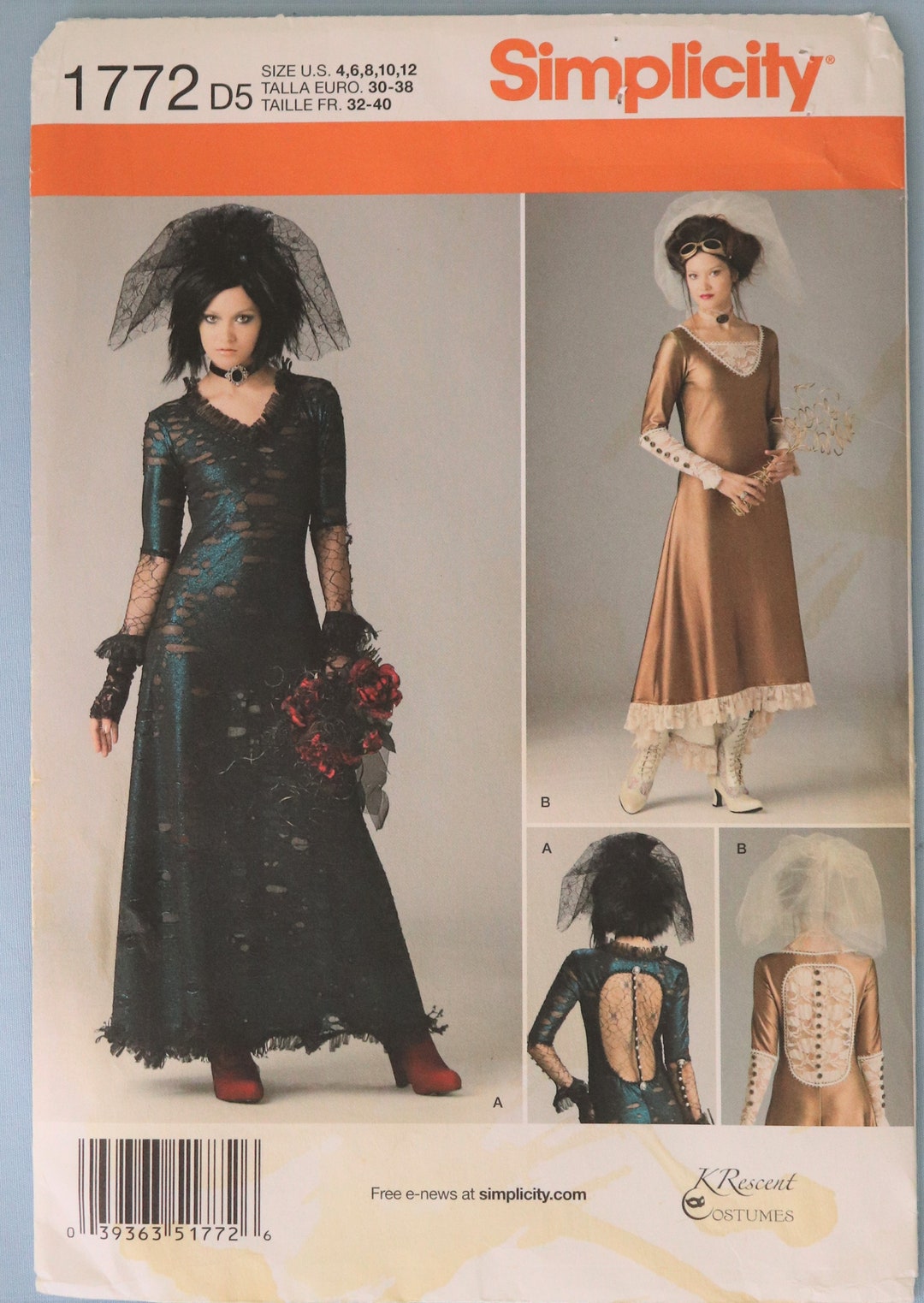 Simplicity 1772. Misses Steampunk Costume Pattern. Victorian Style ...