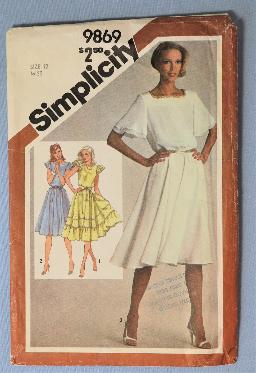 Simplicity 9869. Misses Dress Pattern. Vintage 1980s Peasant Dress ...