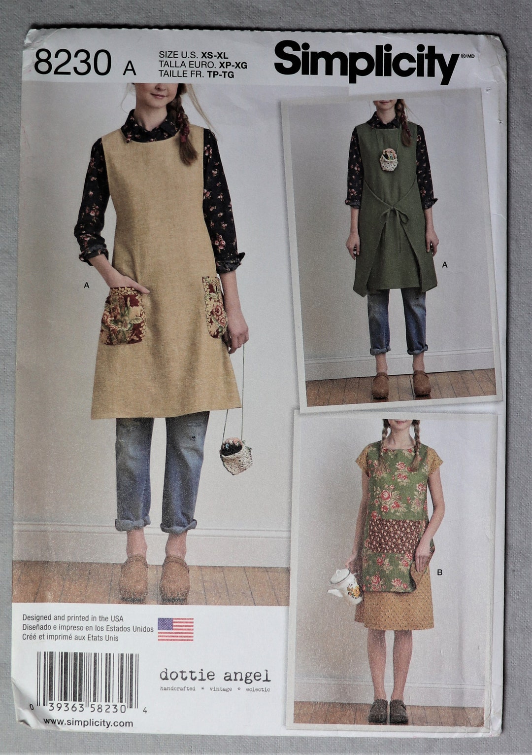 Simplicity 8230. Misses/women's Aprons Pattern. Wrap Apron Dress or ...