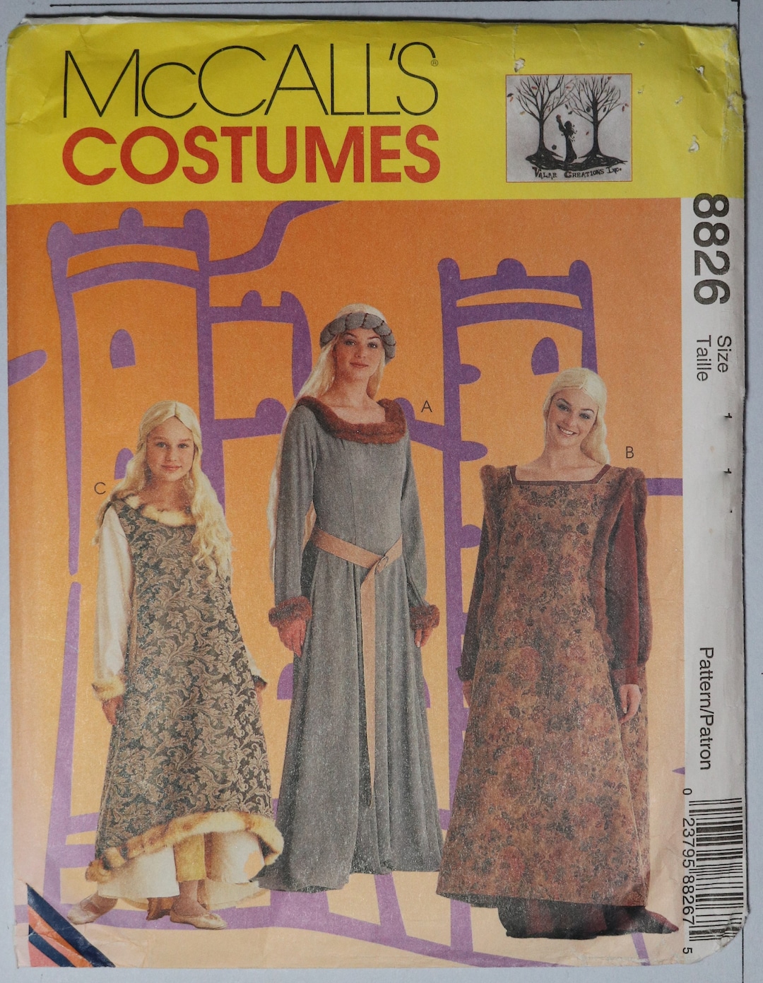 Mccall's 8826. Misses/women's Medieval Gown Pattern. Medieval Gown and ...