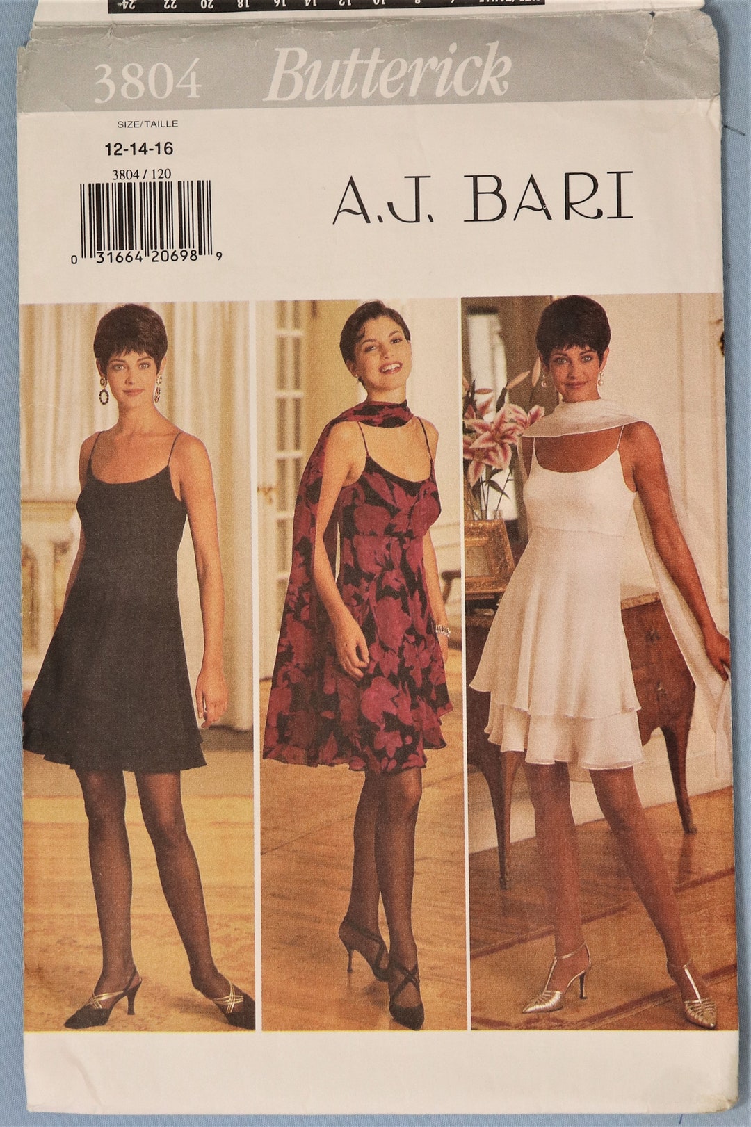 Butterick 3804. Misses Slip Dress Pattern. Evening Tiered Slip Dress ...
