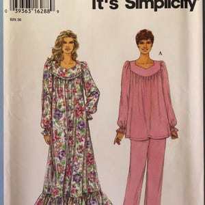 Simplicity 9325. Nightgown and Pajamas Pattern. Granny Nightgown ...