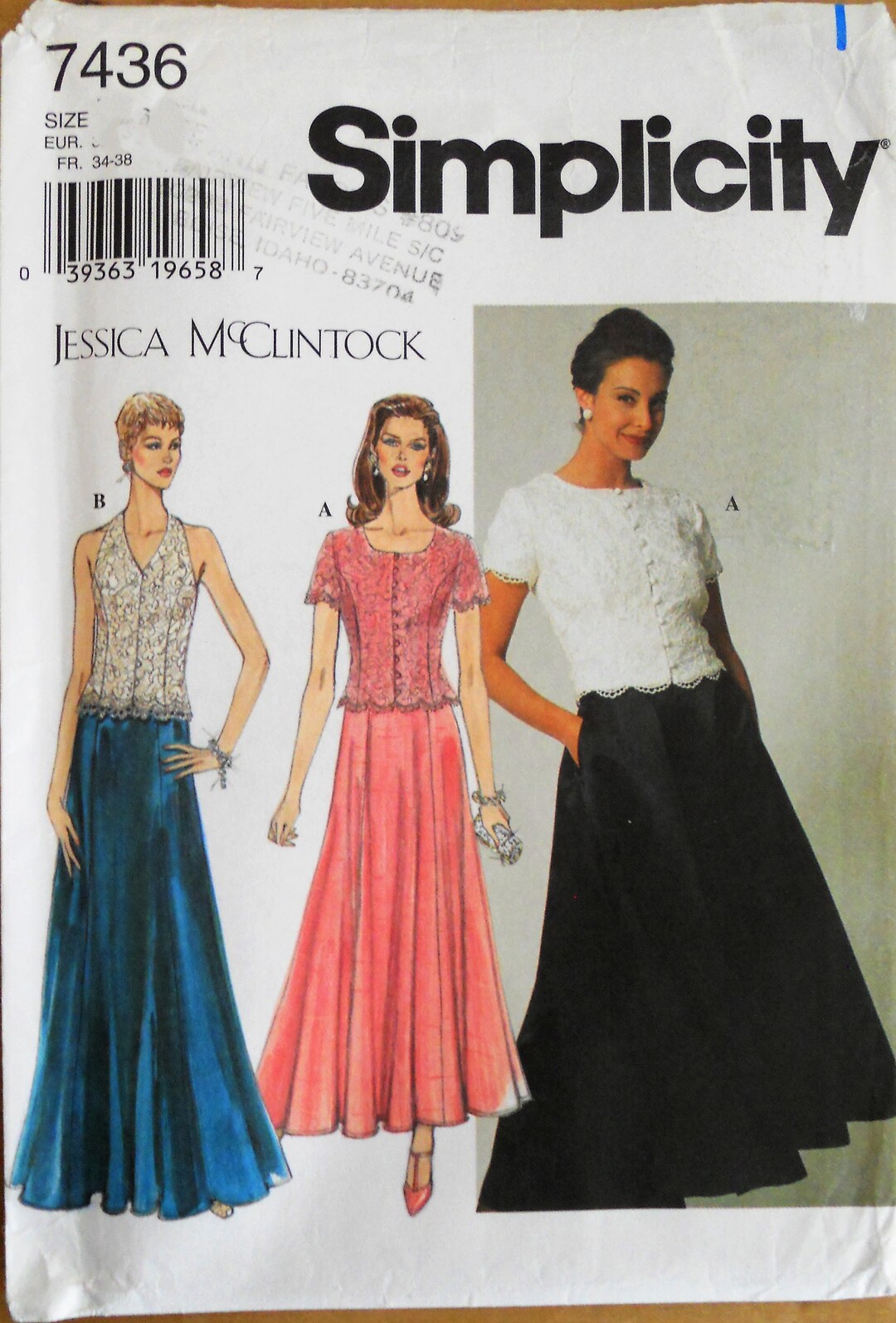 Simplicity 7436. Misses Dress Pattern. Jessica Mcclintock Two Piece ...
