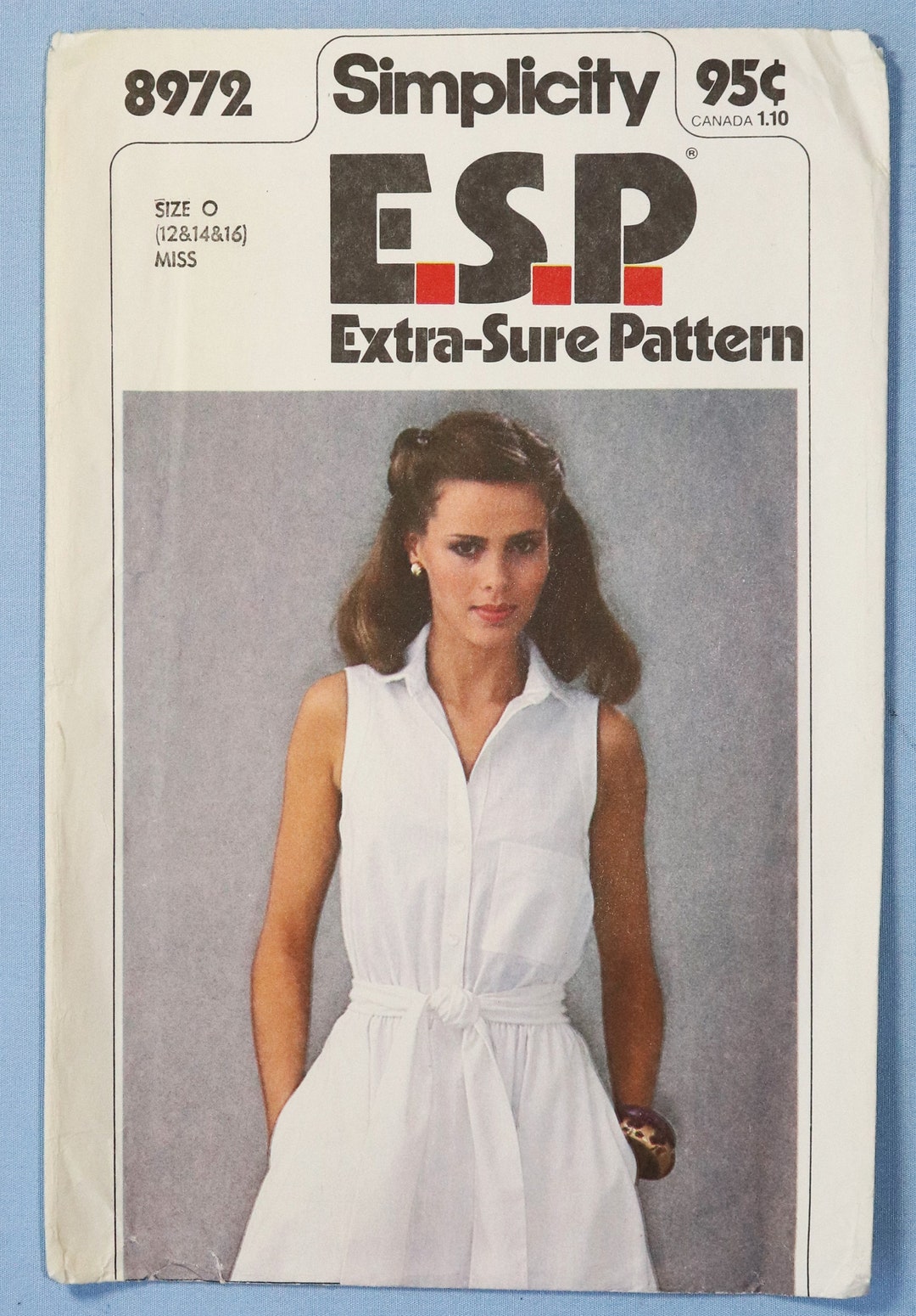 Simplicity 8972. Misses Shirt Dress Pattern. Vintage 1979 Sleeveless ...