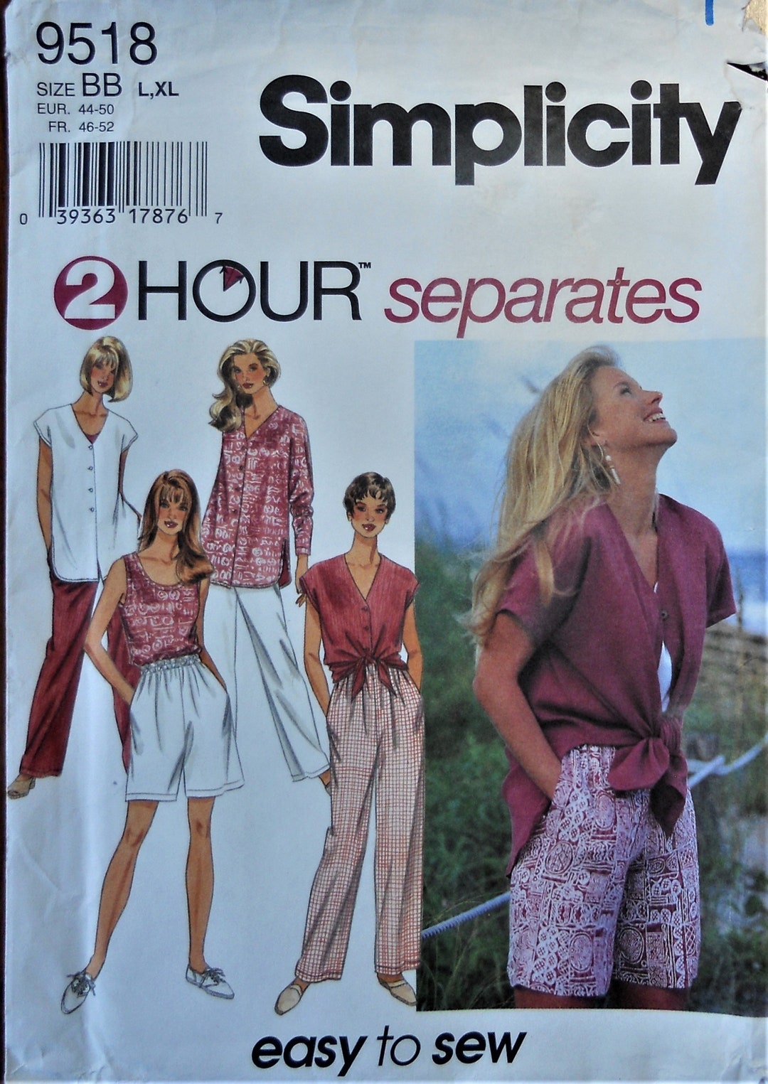 Simplicity 9518. Lady's Top, Blouse, Pants, Shorts Pattern. 2 Hour ...