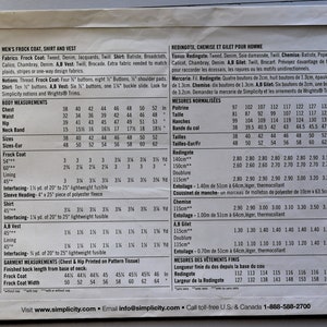 Simplicity 2895. Men's Western Frock Coat, Vest, Shirt Pattern ...