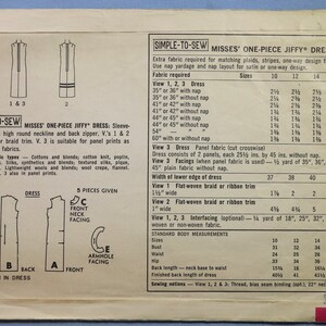 Simplicity 6394. Vintage 1966 Jiffy Shift Dress Pattern. Ribbon Dress ...