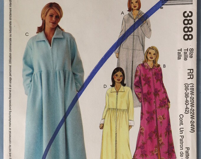 Mccall's 3888. Women's Robe Pattern. Long Caftan Style Robe Pattern ...