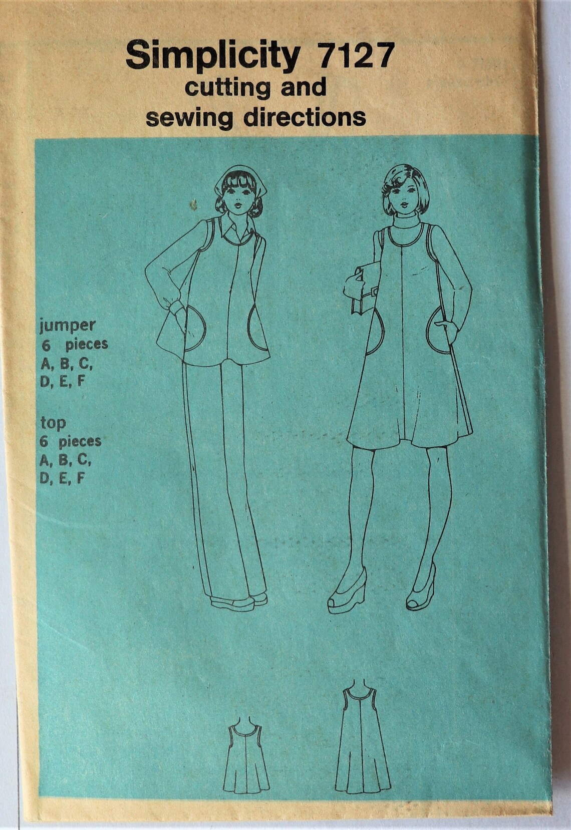 Simplicity 7127. Misses Jumper Pattern. Vintage 1975 Jiffy - Etsy