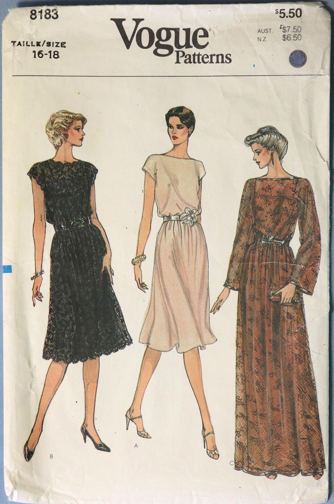 Vogue 8183. Misses Dress Pattern. Slip Dress With Overdress Pattern ...