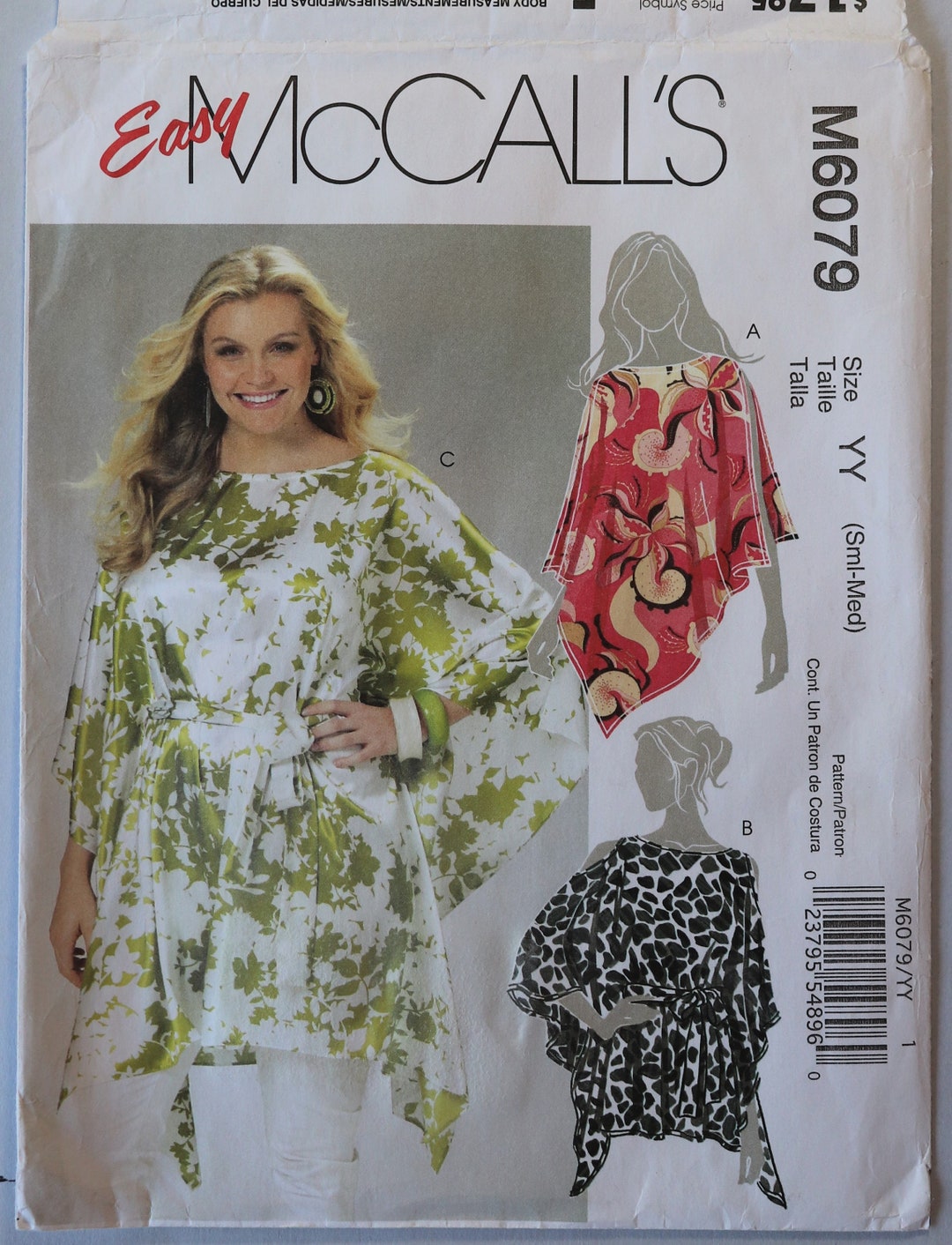 Mccall's 6079. Misses Tops and Tunics Pattern. Poncho Top, Tunic ...