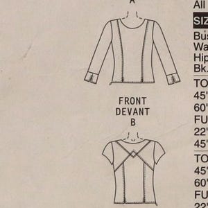 Vogue 2967. Sandra Betzina Tops Pattern. Fitted Top With Seam Details ...