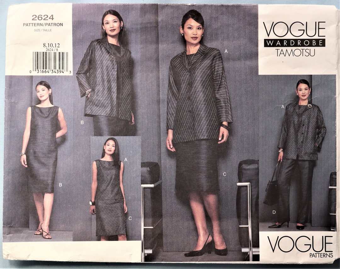 Vogue 2624. Misses Jacket, Dress, Top, Skirt and Pants Pattern. Vogue ...