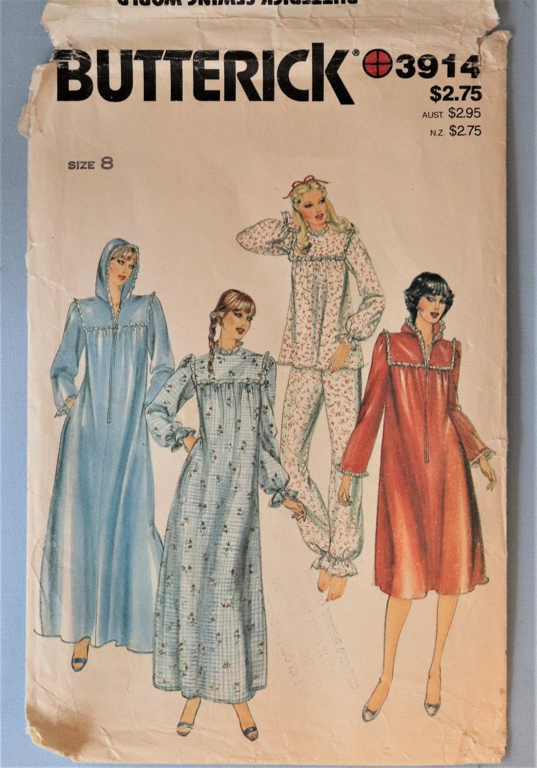 Butterick 3914. Misses Nightgown, Robe and Pajamas Pattern. Granny ...