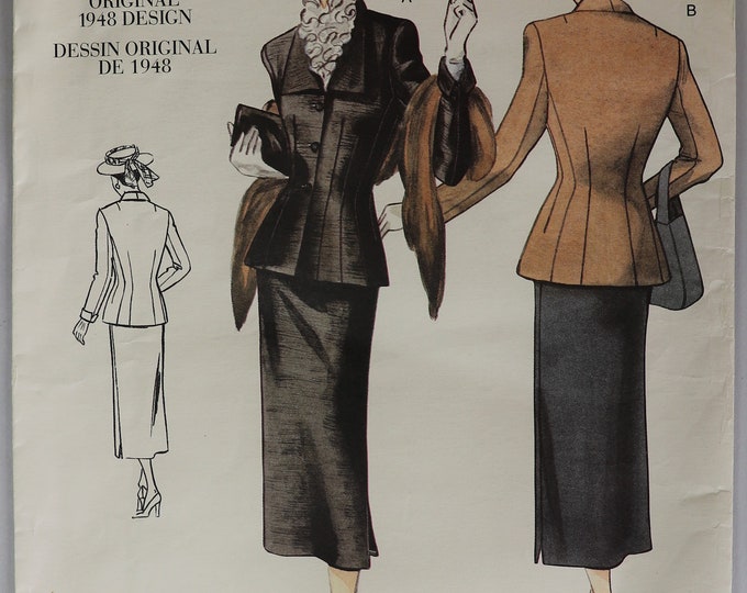 Vogue 2339. Misses Jacket and Skirt Pattern. Retro 1948 Skirt Suit ...