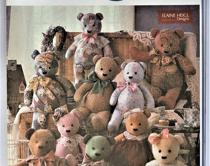 Simplicity 8418. Stuffed Bears Pattern. Teddy Bears in 3 Sizes Pattern ...