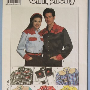 Simplicity 9689. Western Shirt Pattern. Mens/misses Western Shirt ...